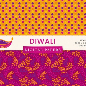 Diwali Digital Papers - Commercial Use - Scrapbook Paper - Seamless ...