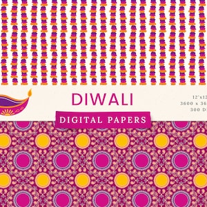 Diwali Digital Papers - Commercial Use - Scrapbook Paper - Seamless ...