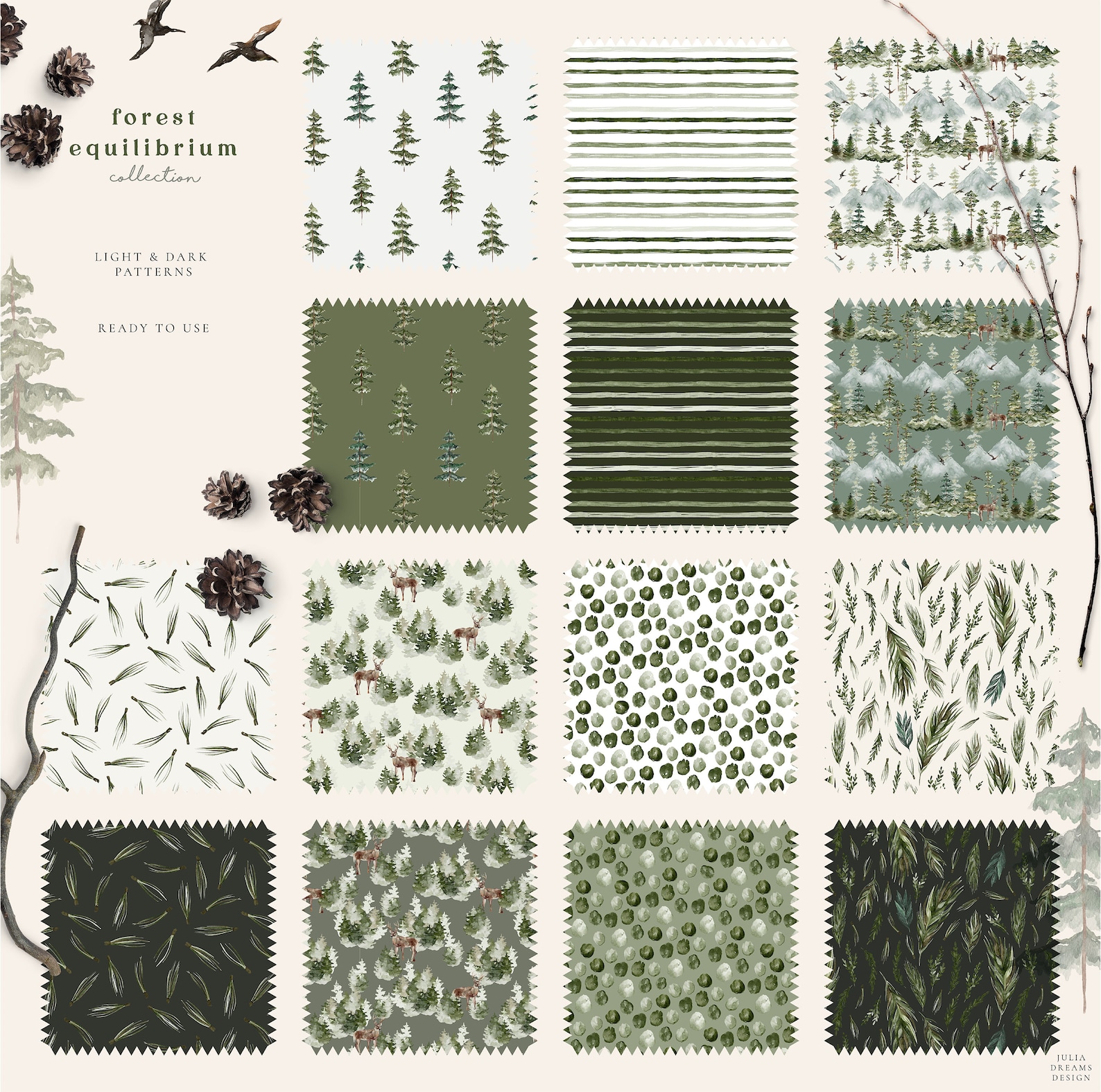 Watercolor Forest Digital Paper Scrapbook Papers Seamless - Etsy