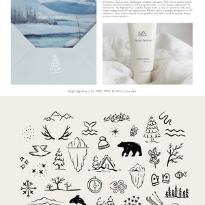 Winter Vector SVG Clipart - Ice Kingdom Elements - Hand Drawn Style ...