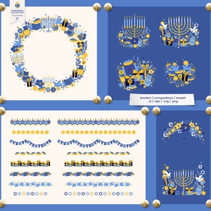 Hanukkah Clipart - Digital Download - Digital Papers - Instant Download ...