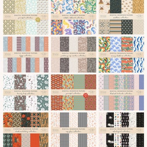 Unique Digital Paper Bundle - Seamless Patterns - Printable Scrapbook ...