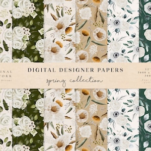 Digital Papers Spring Set - Scrapbook Papers - Seamless Patterns ...