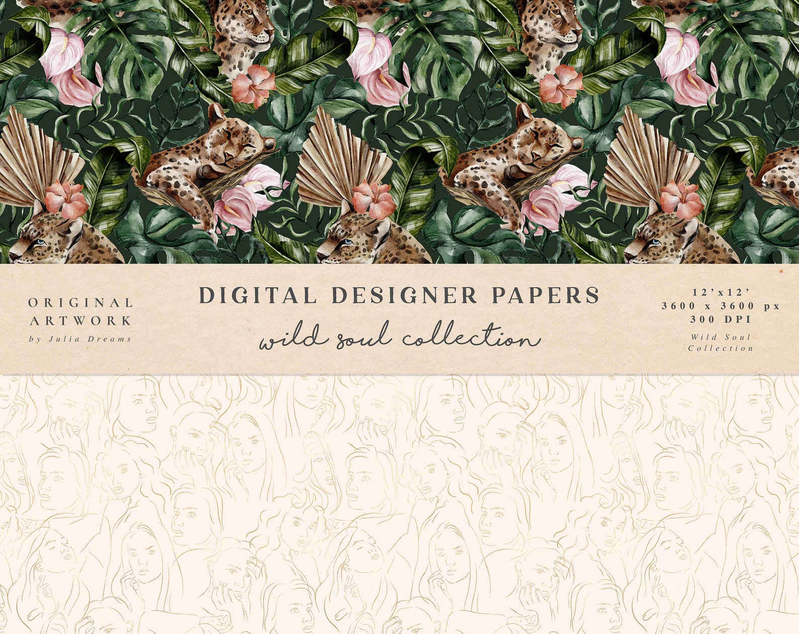 Wild Soul Digital Paper - Scrapbook Paper - Seamless Patterns - Digital ...