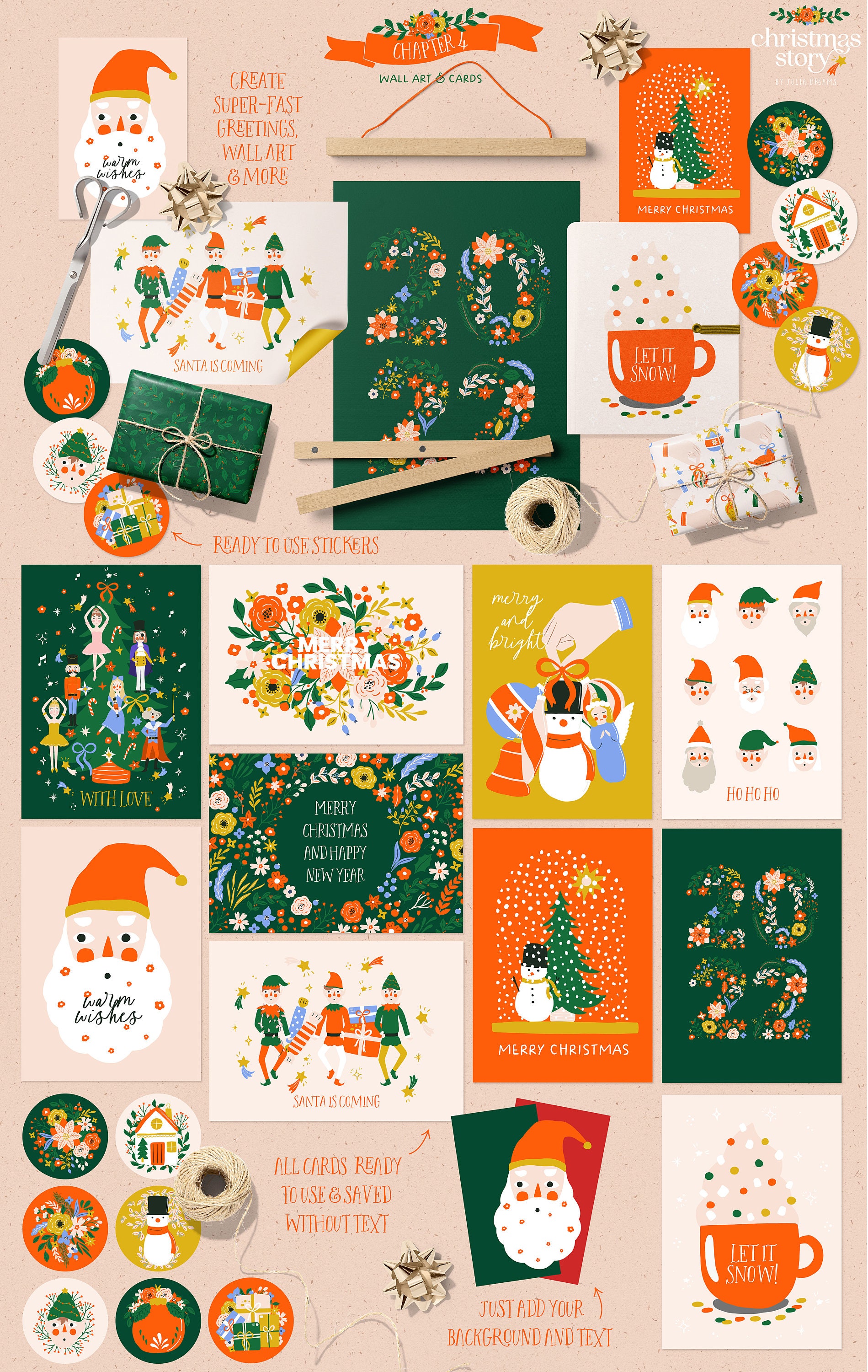 Christmas Story Wall Art Cards Christmas Clip Art | Etsy