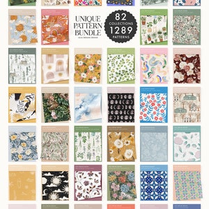 Unique Digital Paper Bundle - Seamless Patterns - Printable Scrapbook ...
