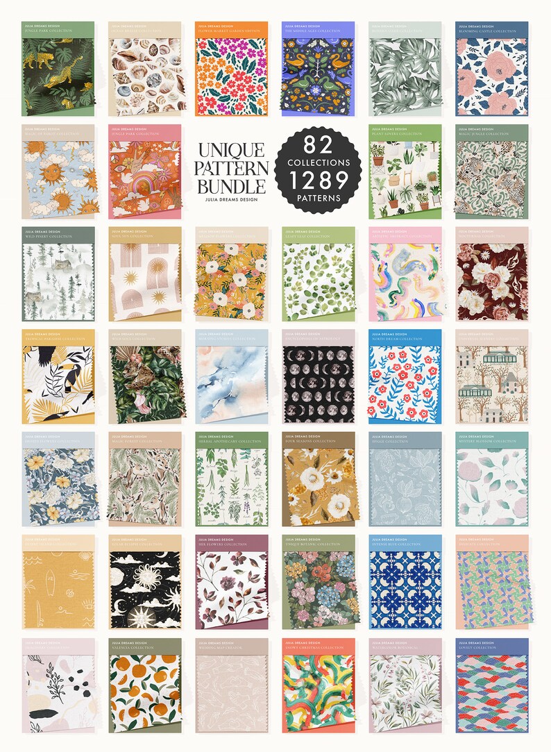 Unique Digital Paper Bundle Seamless Patterns Printable - Etsy