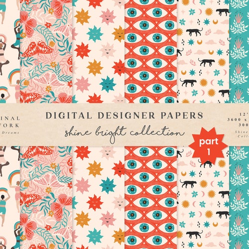 Park Digital Paper Set Scrapbook Paper Seamless Patterns - Etsy