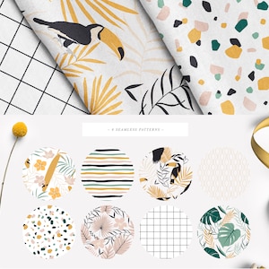 Tropic Paradise Digital Paper - Scrapbook Paper - Seamless Patterns ...