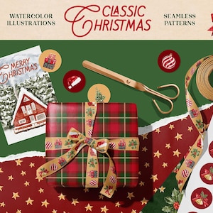 Watercolor Classic Christmas Clipart Collection - Vintage Christmas ...
