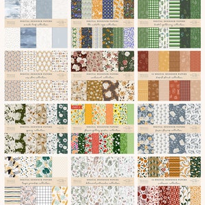 Unique Digital Paper Bundle - Seamless Patterns - Printable Scrapbook ...