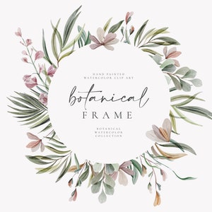 Watercolor Floral Frame - Digital Clipart - Individual PNG Files ...