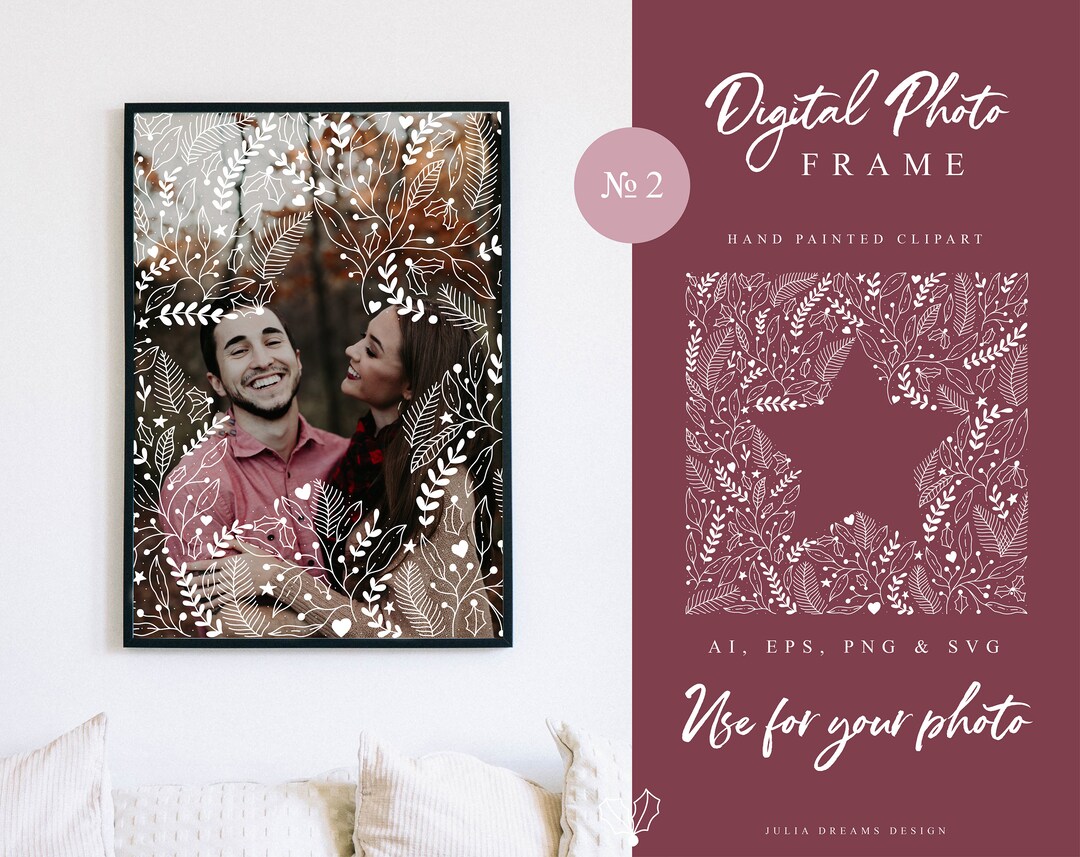 Digital Photo Frame Star - Printable Template - Photo Booth Props ...