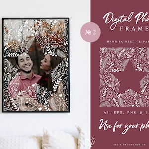 Digital Photo Frame Star - Printable Template - Photo Booth Props ...