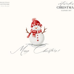 Watercolor Christmas Clipart Set - Vintage Christmas Digital Clip Art ...