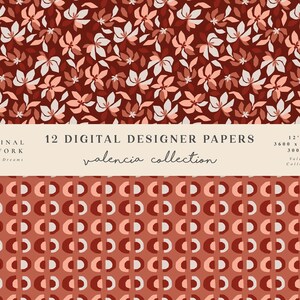 Valencia Digital Paper - Scrapbook Paper - Seamless Patterns - Digital ...