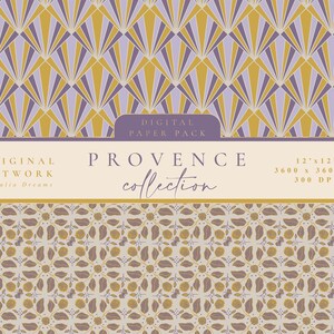 Provence Digital Paper Scrapbook Paper Seamless Patterns Digital ...