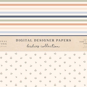 Cute Birdies Digital Papers - Commercial Use - Scrapbook Paper ...