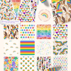 Pride Month Digital Papers - Commercial Use - Scrapbook Paper ...