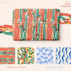 Snowy Christmas Textured Digital Papers - Commercial Use - Scrapbook ...