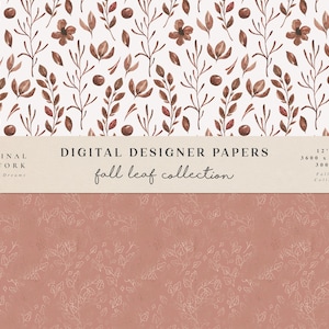 Fall Leaf Digital Paper - Scrapbook Papers - Seamless Patterns ...