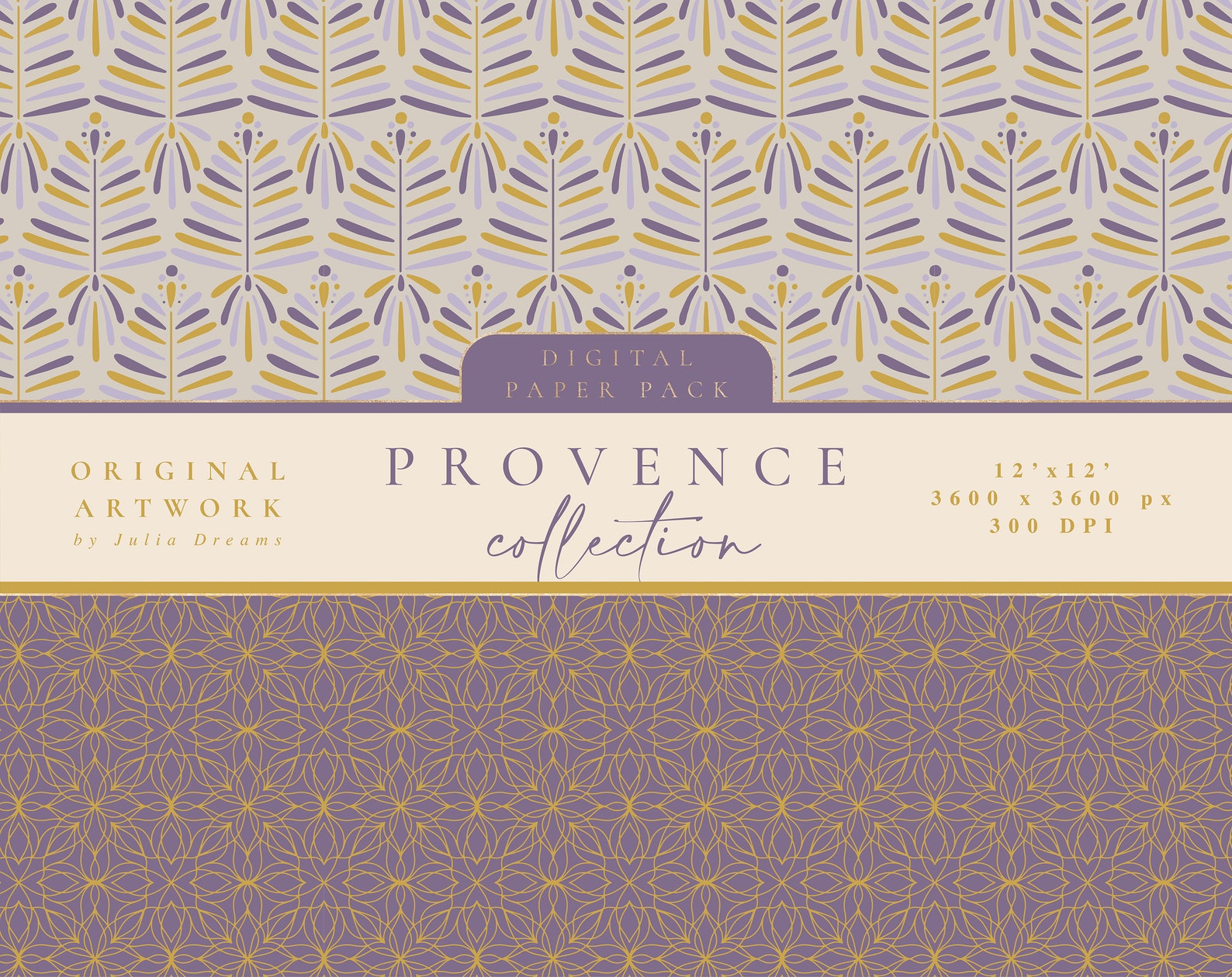 Provence Digital Paper - Scrapbook Paper - Seamless Patterns - Digital ...