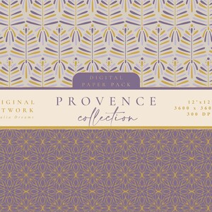 Provence Digital Paper Scrapbook Paper Seamless Patterns Digital ...