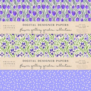 Flower Gallery Garden Digital Papers - Part 1 - Scrapbook Paper ...