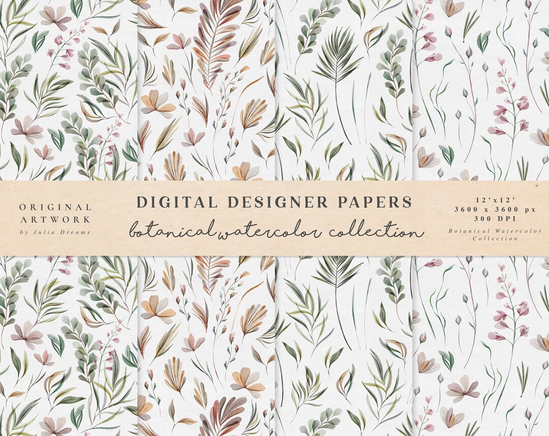 Digital Paper - Scrapbook Papers - Seamless Patterns - Digital ...