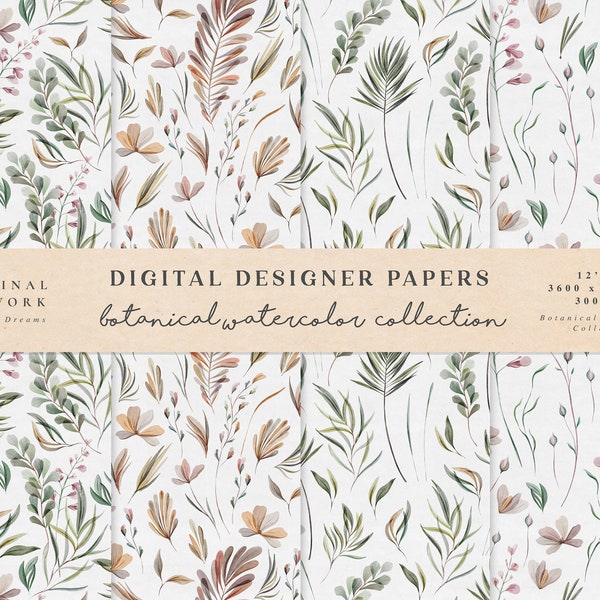 Floral Watercolor Digital Paper - Etsy