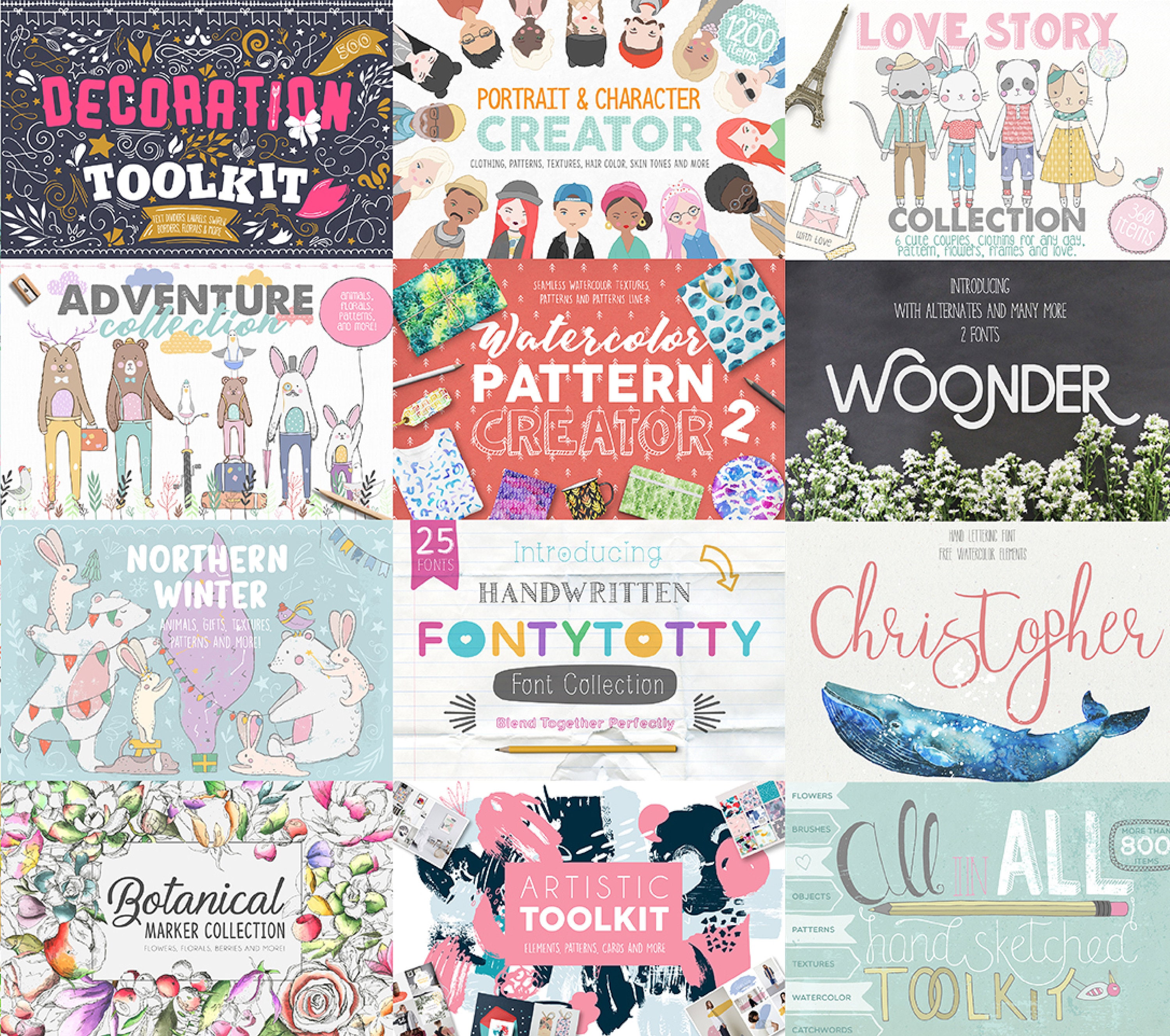 Digital Watercolor Clipart Bundle 99% OFF Graphic Bundle - Etsy