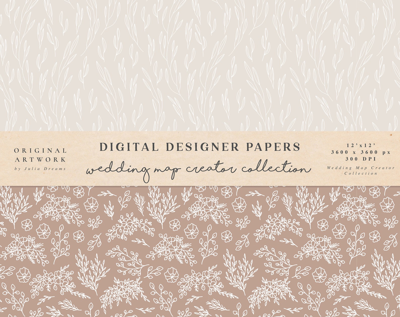 Wedding Digital Paper - Scrapbook Papers - Seamless Patterns - Digital ...