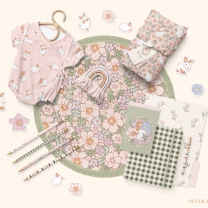 Cute Bunnies Digital Papers - Commercial Use - Scrapbook Paper ...