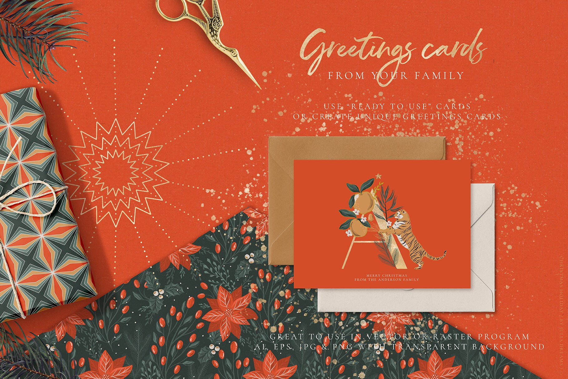 Christmas Holiday Digital Clipart Individual PNG Files - Etsy