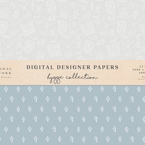 Hygge Digital Paper Set - Scrapbook Paper - Seamless Patterns - Digital ...