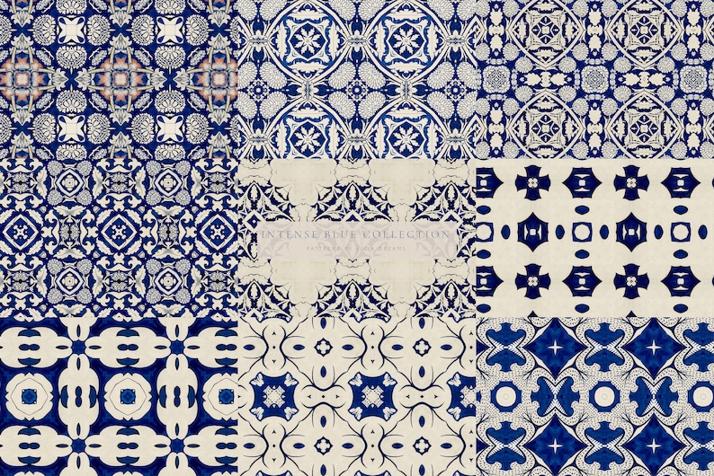 Intense Blue Digital Paper Scrapbook Papers Seamless - Etsy