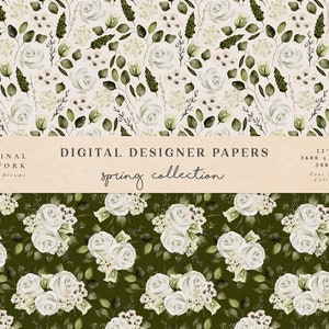 Digital Papers Spring Set - Scrapbook Papers - Seamless Patterns ...