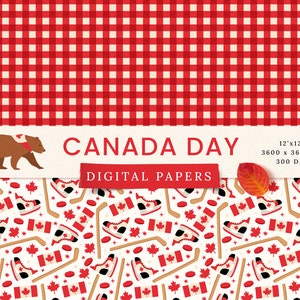 Canada Day Digital Papers - Commercial Use - Scrapbook Paper - Seamless ...