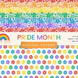 Pride Month Digital Papers - Commercial Use - Scrapbook Paper ...