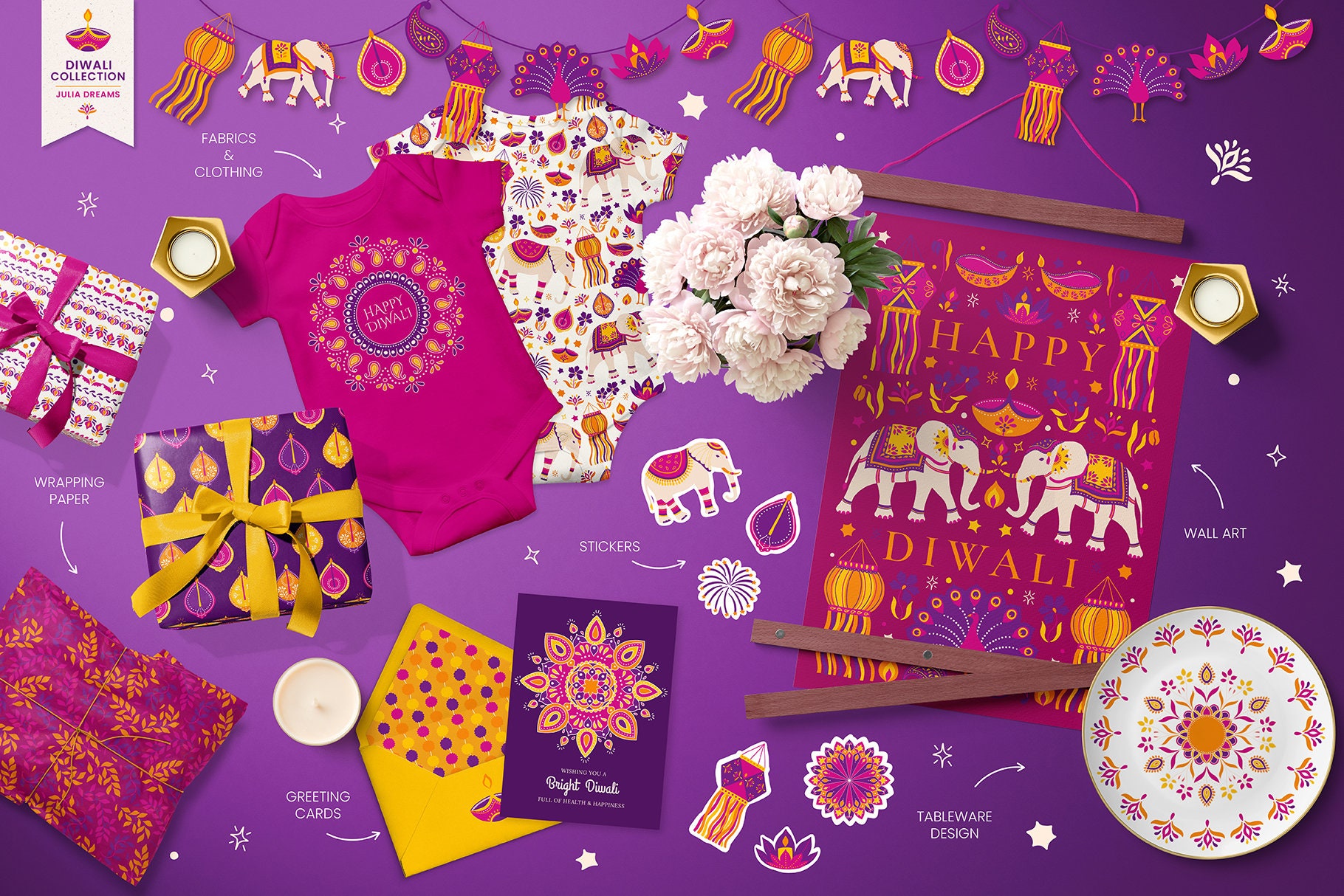 Diwali Clipart - Svg Bundle Download - Digital Papers - Instant ...