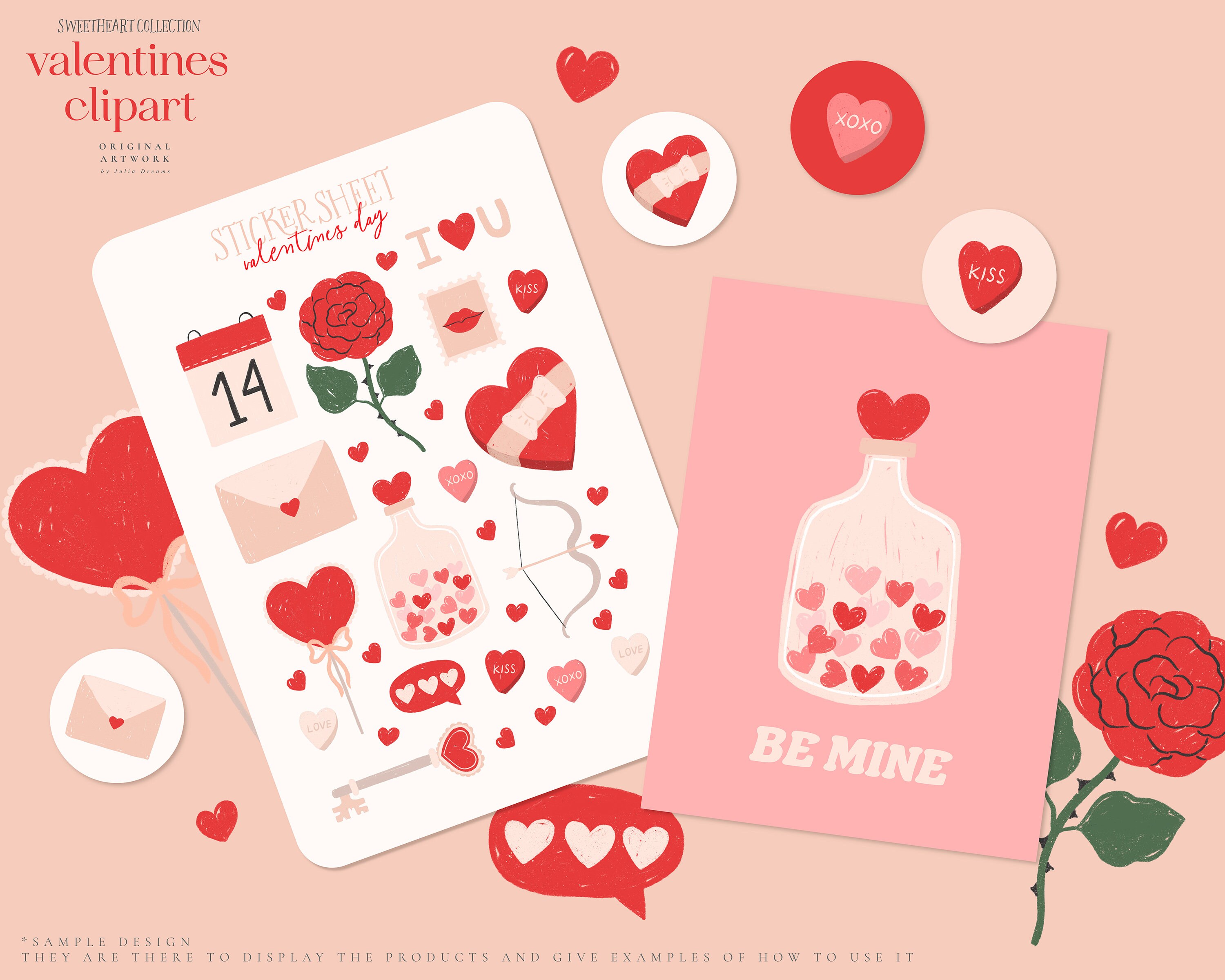 Valentines Digital Clipart Set Instant Download Love - Etsy