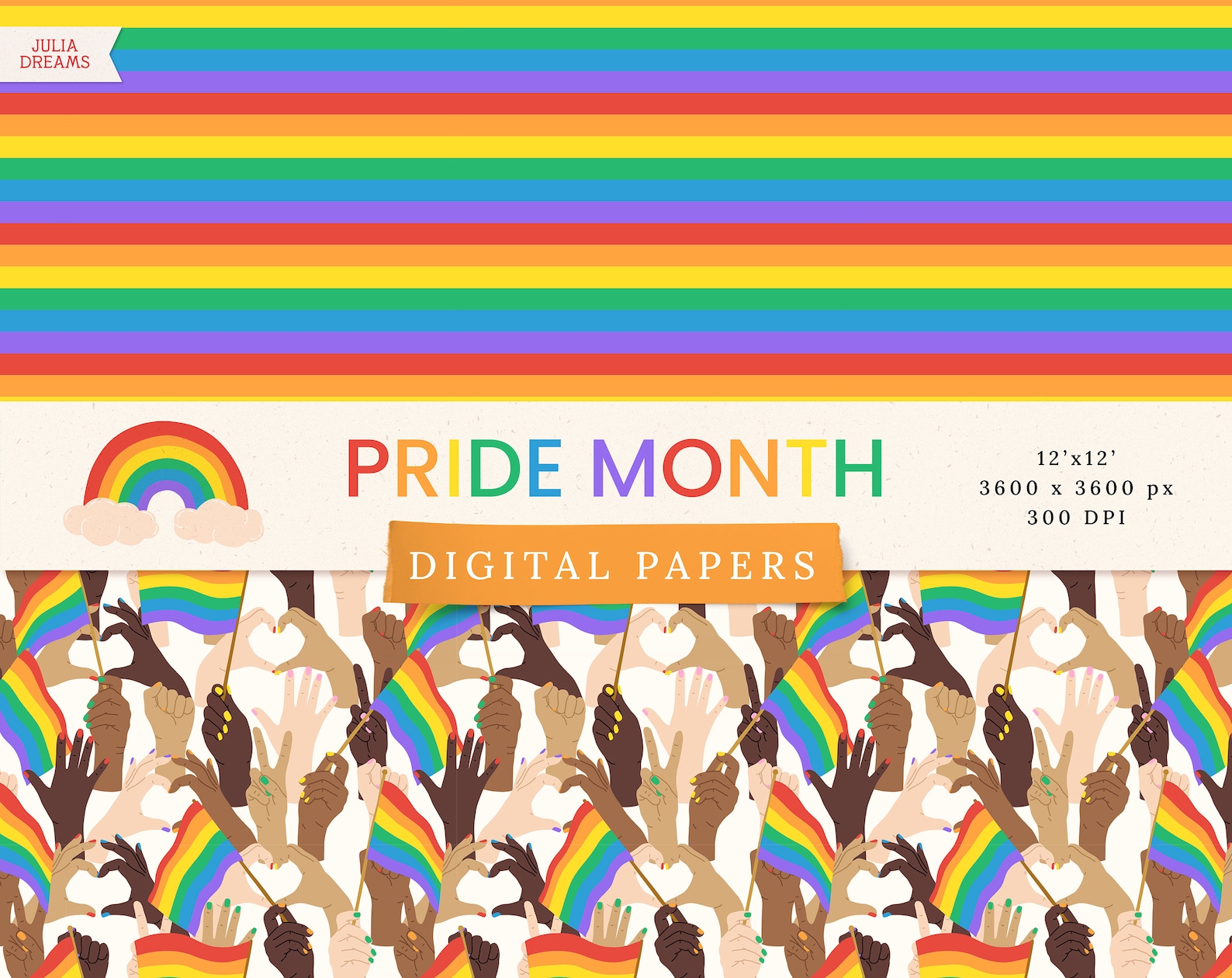 Pride Month Digital Papers Commercial Use Scrapbook Paper - Etsy