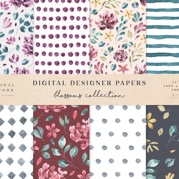 Spring Floral Paper - Etsy