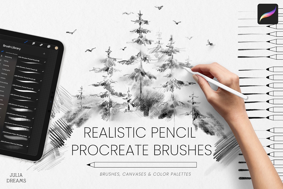 Realistic Pencil Procreate Brushes - Painting Kit for Procreate - iPad ...