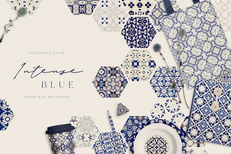 Intense Blue Digital Paper Scrapbook Papers Seamless - Etsy