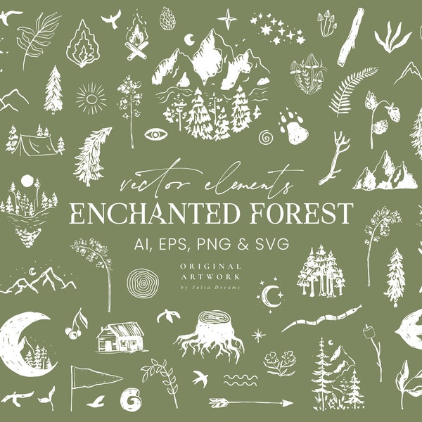 Forest Clipart - Etsy