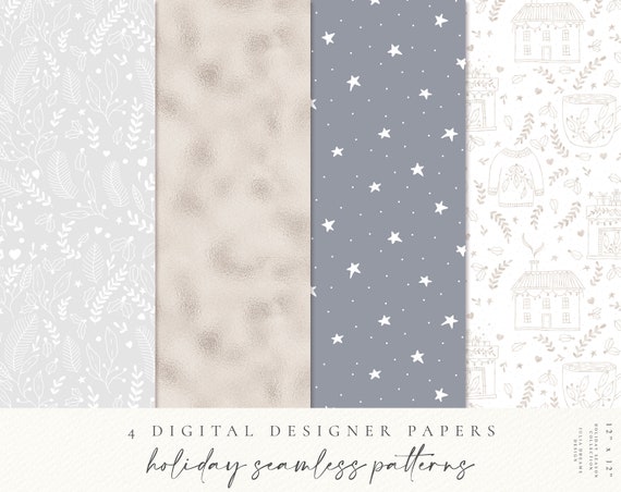 Holiday Digital Paper Scrapbook Papers Seamless Patterns | Etsy