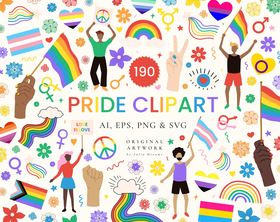 Pride Clipart - LGBTQ+ Svg Bundle Download - Instant Download - Invite ...