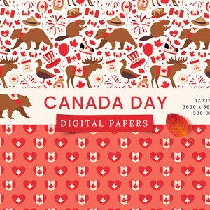 Canada Day Digital Papers - Commercial Use - Scrapbook Paper - Seamless ...