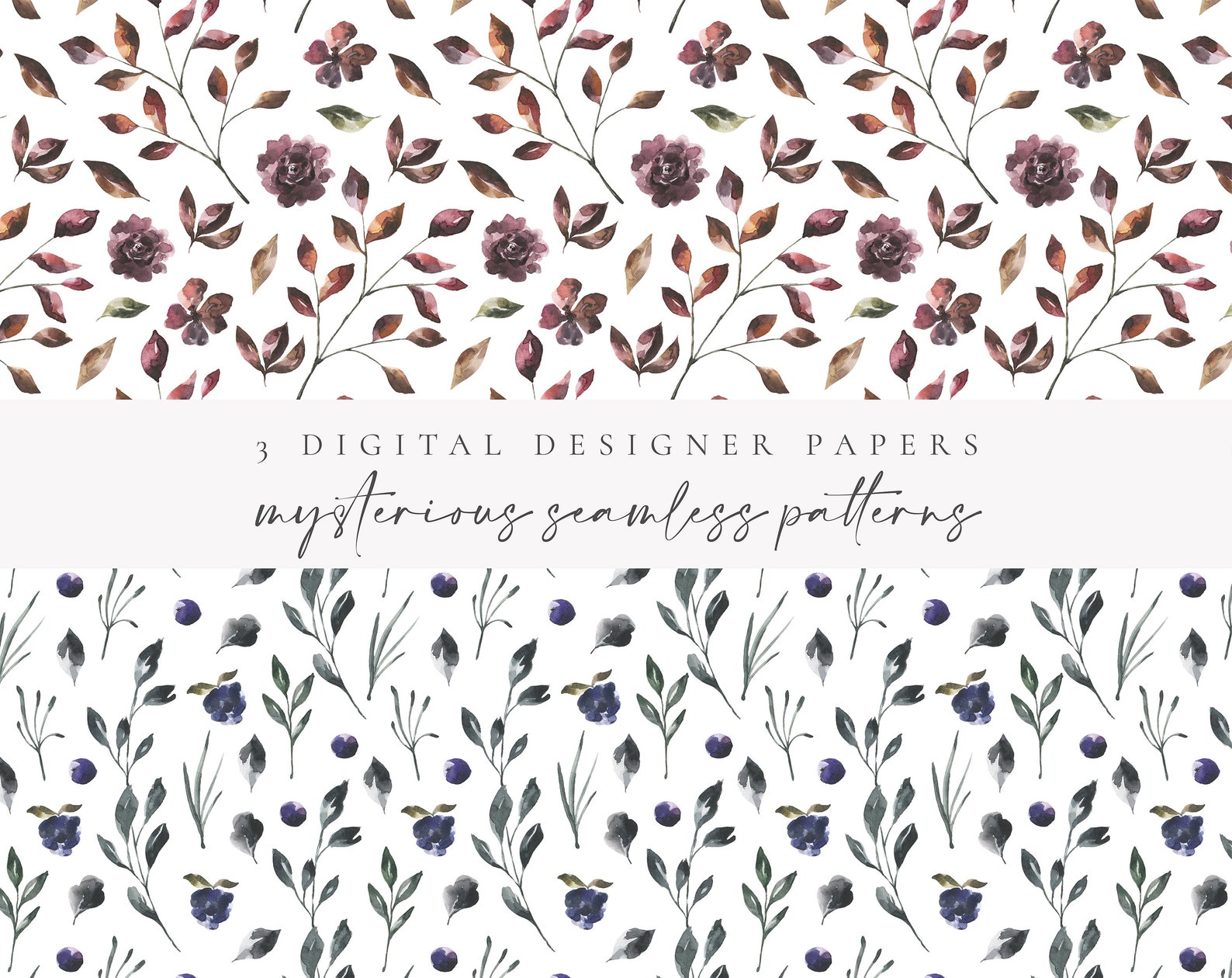 Digital Paper - Scrapbook Papers - Seamless Patterns - Digital ...